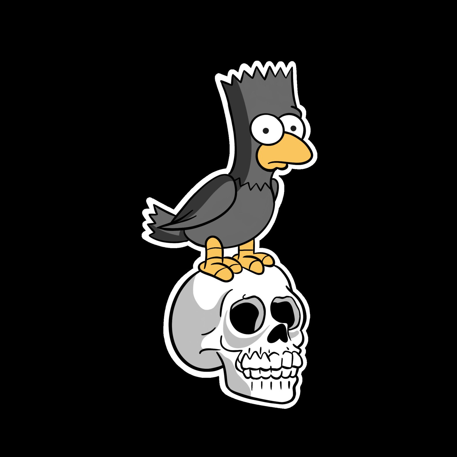BART THE RAVEN Etiqueta individual // Pegatina de vinilo | Etsy