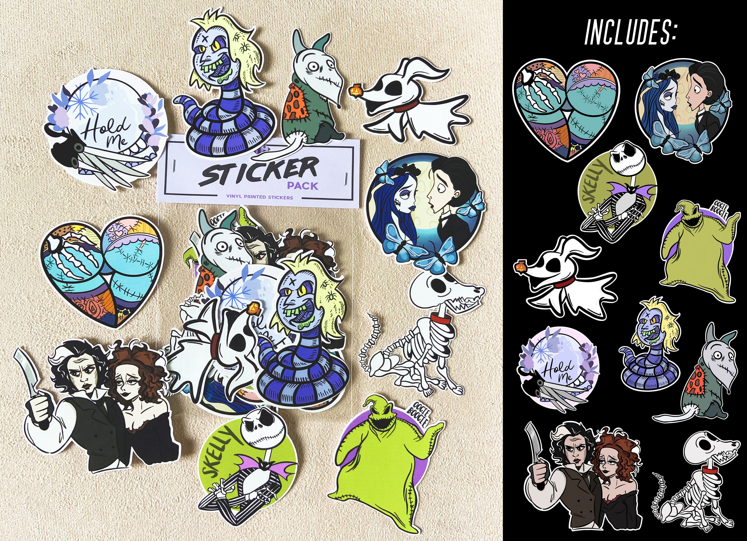 TIM BURTON MOVIES Sticker Pack 10 Stickers 10pc matte | Etsy