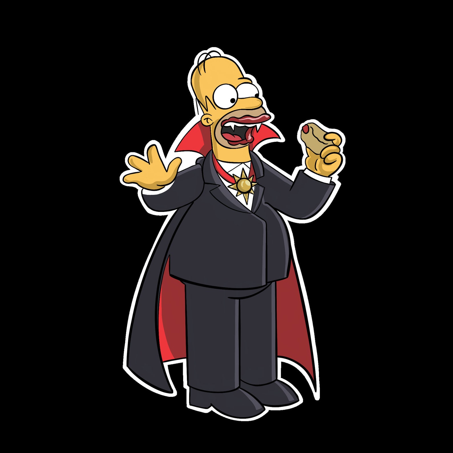 COUNT HOMER SIMPSON Dracula Individual Sticker Premium | Etsy