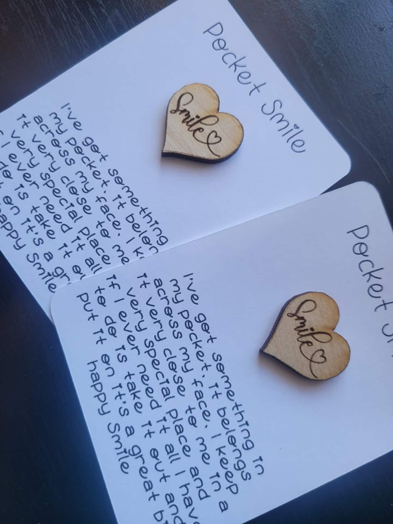 Pocket Smiles Smile Heart Wooden Pocket Smiles Token - Etsy