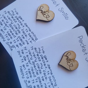 Pocket Smiles, Smile Heart, Wooden Pocket Smiles, Token, Reminder to ...