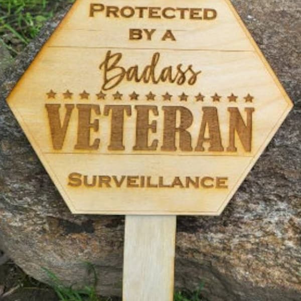 Protected by a Veteran Sign - Etsy