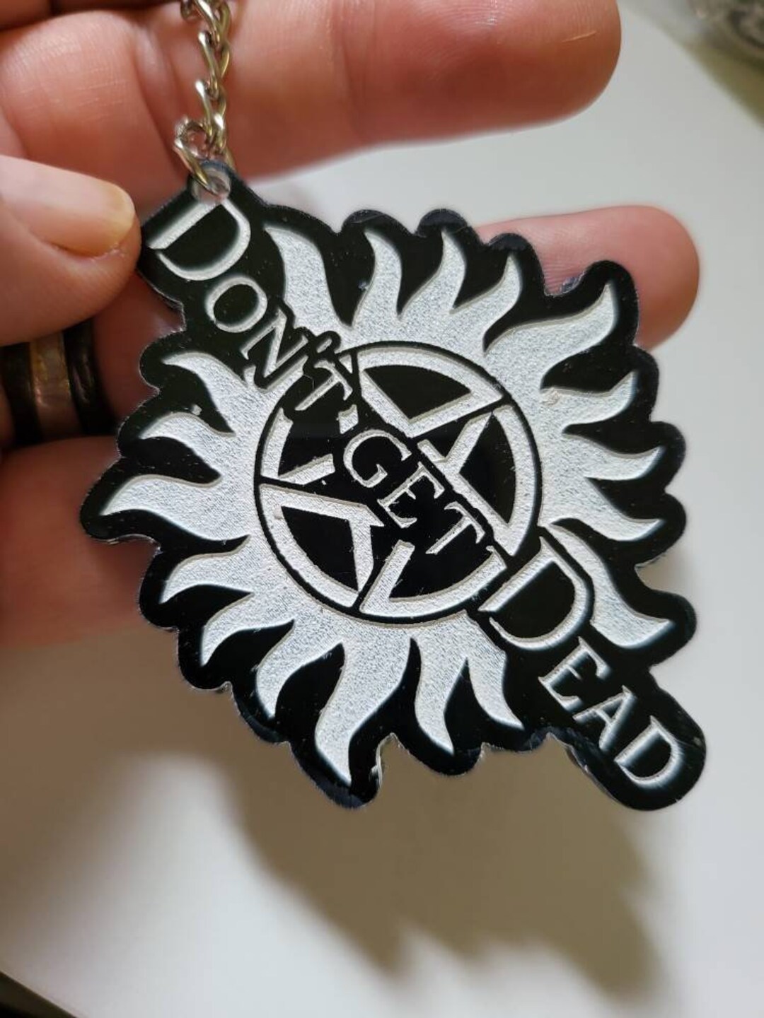 Supernatural Themed Keychains "don't Get Dead" - Etsy