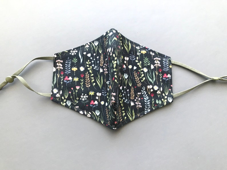 Beautiful Floral Pattern Mask Flower Field Mask Soft Cotton - Etsy