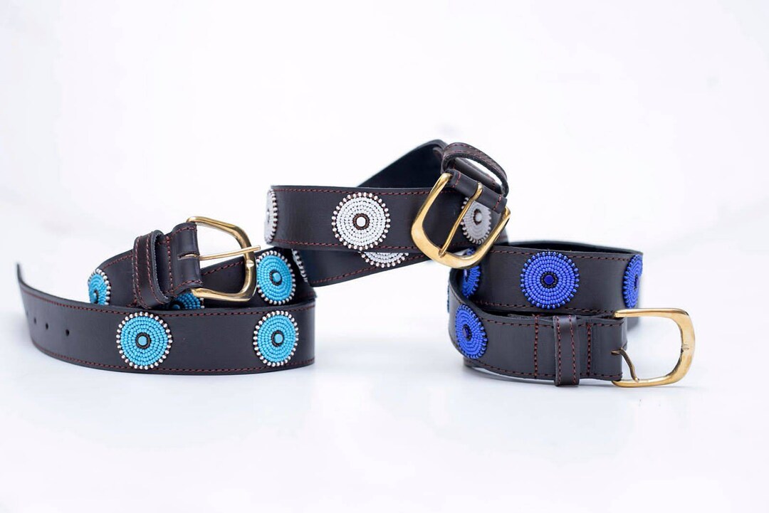 Leather Beaded Belt, Maasai Belt, African Belt, African Handmade Belt ...