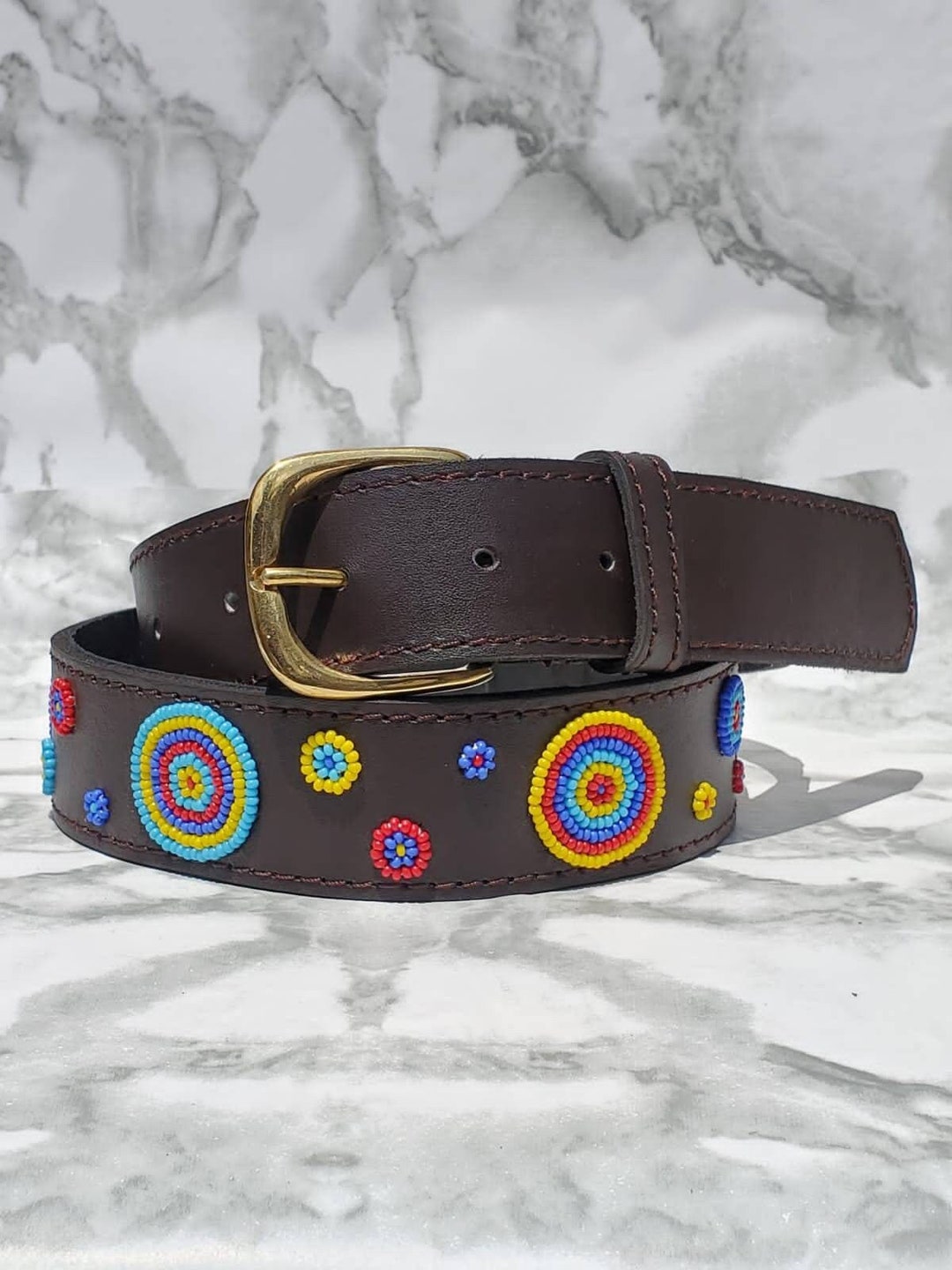 Leather Beaded Belt, Maasai Belt, African Belt, African Handmade Belt ...