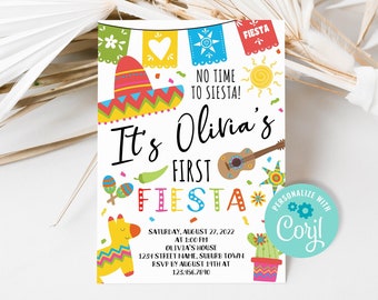Fiesta Invitation, Fiesta Birthday Invitation, Fiesta Sarape Birthday ...