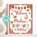 Strawberry Birthday Welcome Sign: Editable Berry Sweet Party Poster ...