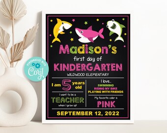 Editable First Day of Pre-k Sign Personalized First Day of - Etsy