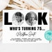 Look Who's Turning 75th Birthday Invitation Then and Now Photo Modern ...