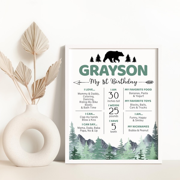 Woodland 1st Birthday Boy - Etsy