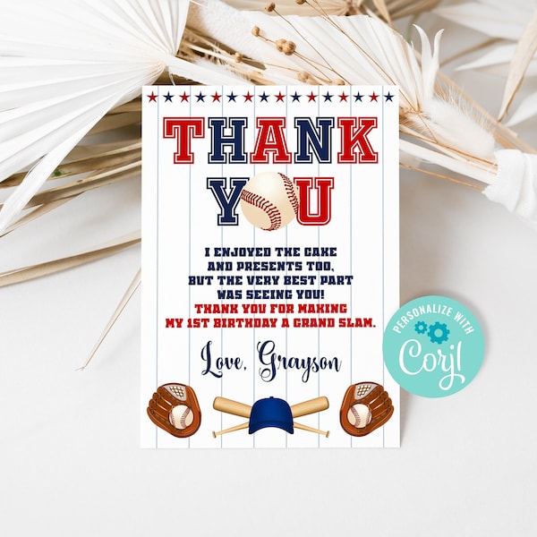 Baseball Thank You - Etsy