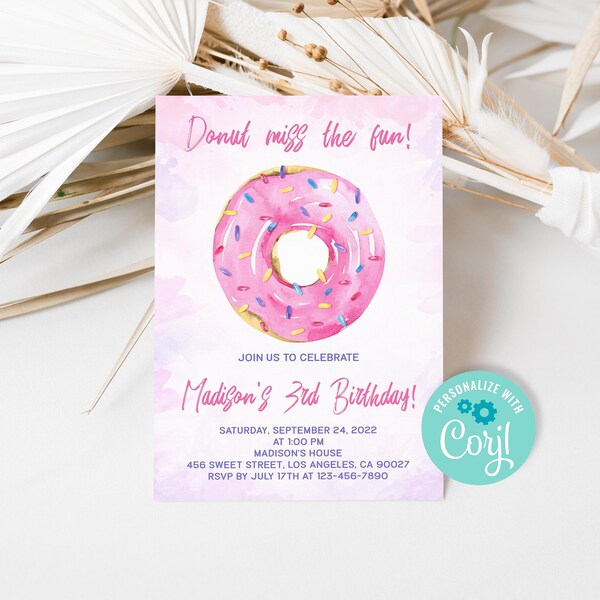 Donut Invitation - Etsy
