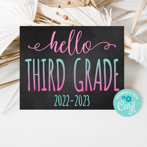 3rd Grade Sign - Etsy