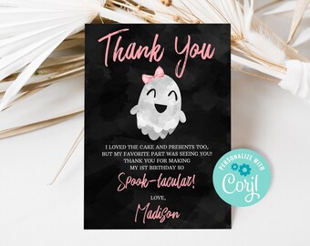 Ghost Thank You Card - Etsy UK
