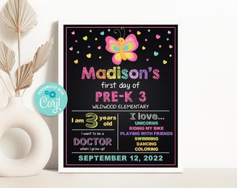 First Day of School Butterfly Sign - Etsy