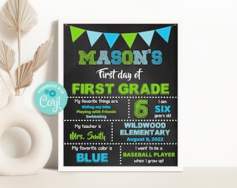 First Day of Pre-k Chalkboard Sign, Editable 1st Day of School Sign ...