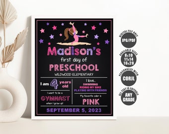 Girl First Day of School Sign Flower Back to School Sign - Etsy