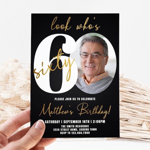 Look Whos Turning 60 Invitation - Etsy