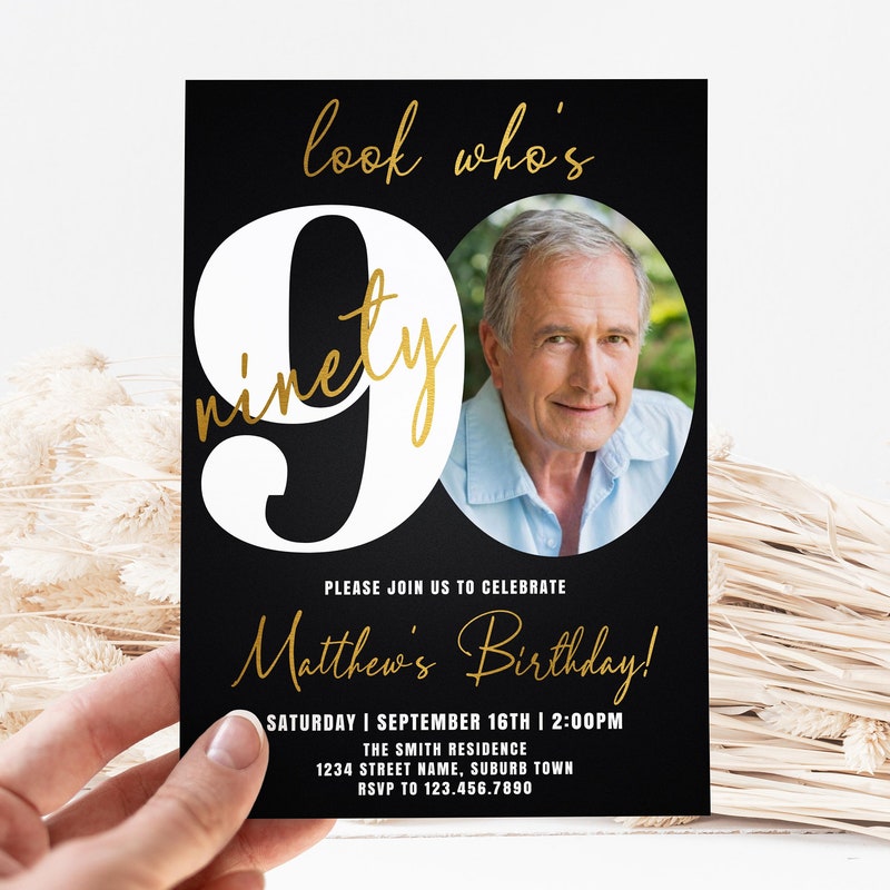 90th Birthday Invitations - Etsy