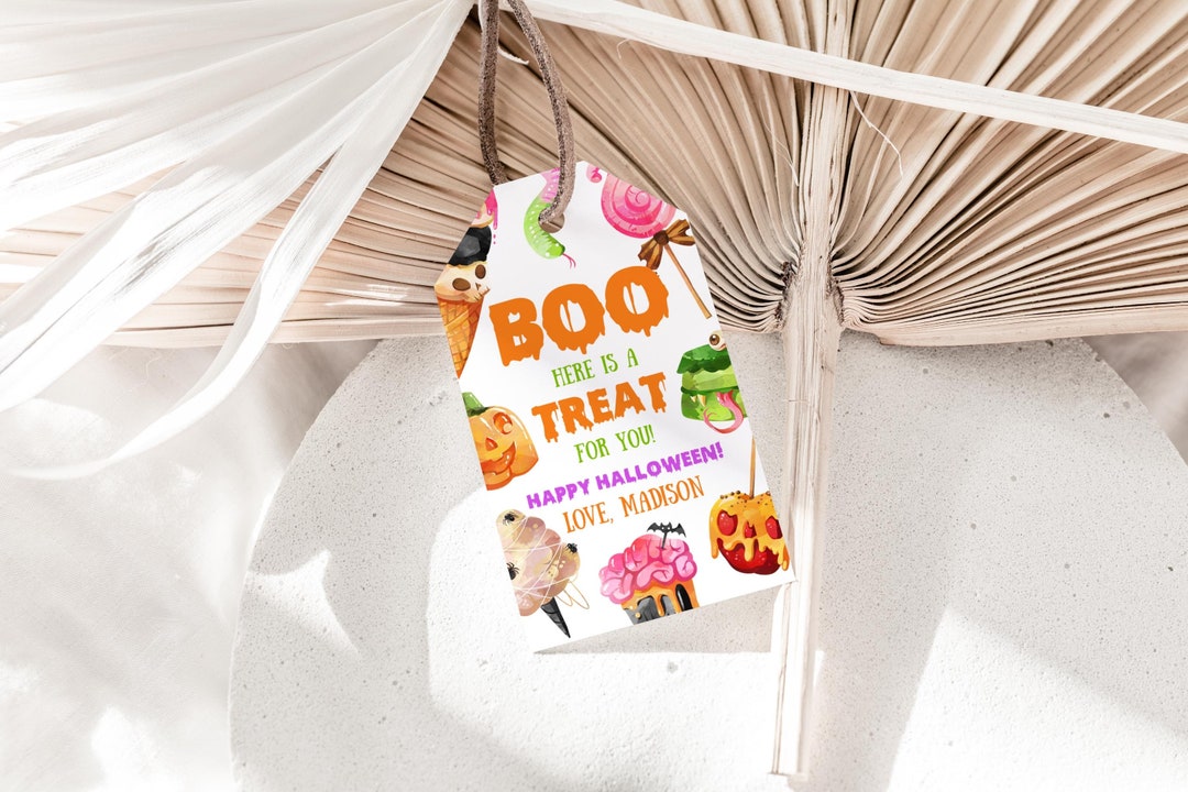 Editable Halloween Treat Tag, Printable Favor Tag (corjl) - Etsy