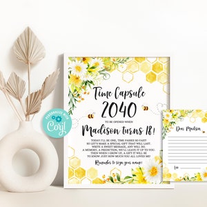 Editable Bee Birthday Bundle, Honey Bee 1st Birthday Party Invitation ...