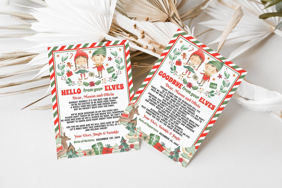 Editable Elf Letter Bundle, Hello From Your Elves Letter, Goodbye From ...