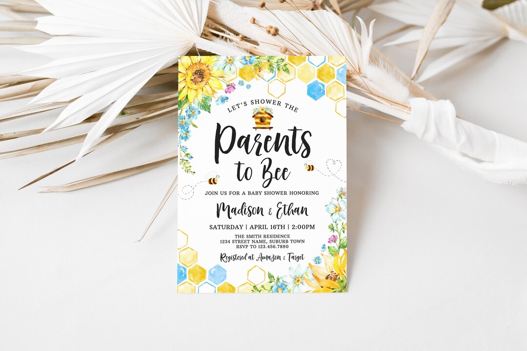 Bee Boy Baby Shower Invitation, Parents to Bee Baby Shower Invite ...