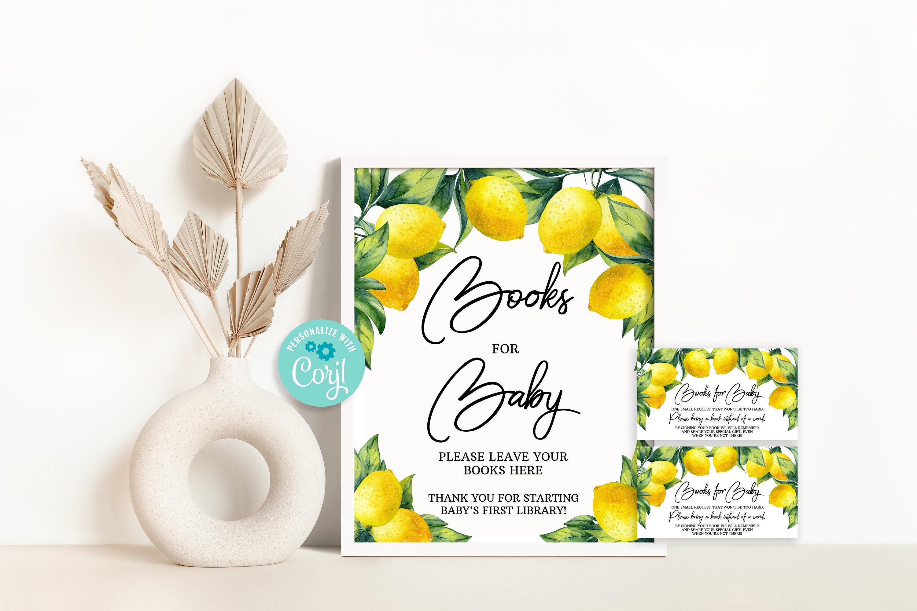 Editable Lemon Books for Baby Sign Citrus Book Request Card - Etsy
