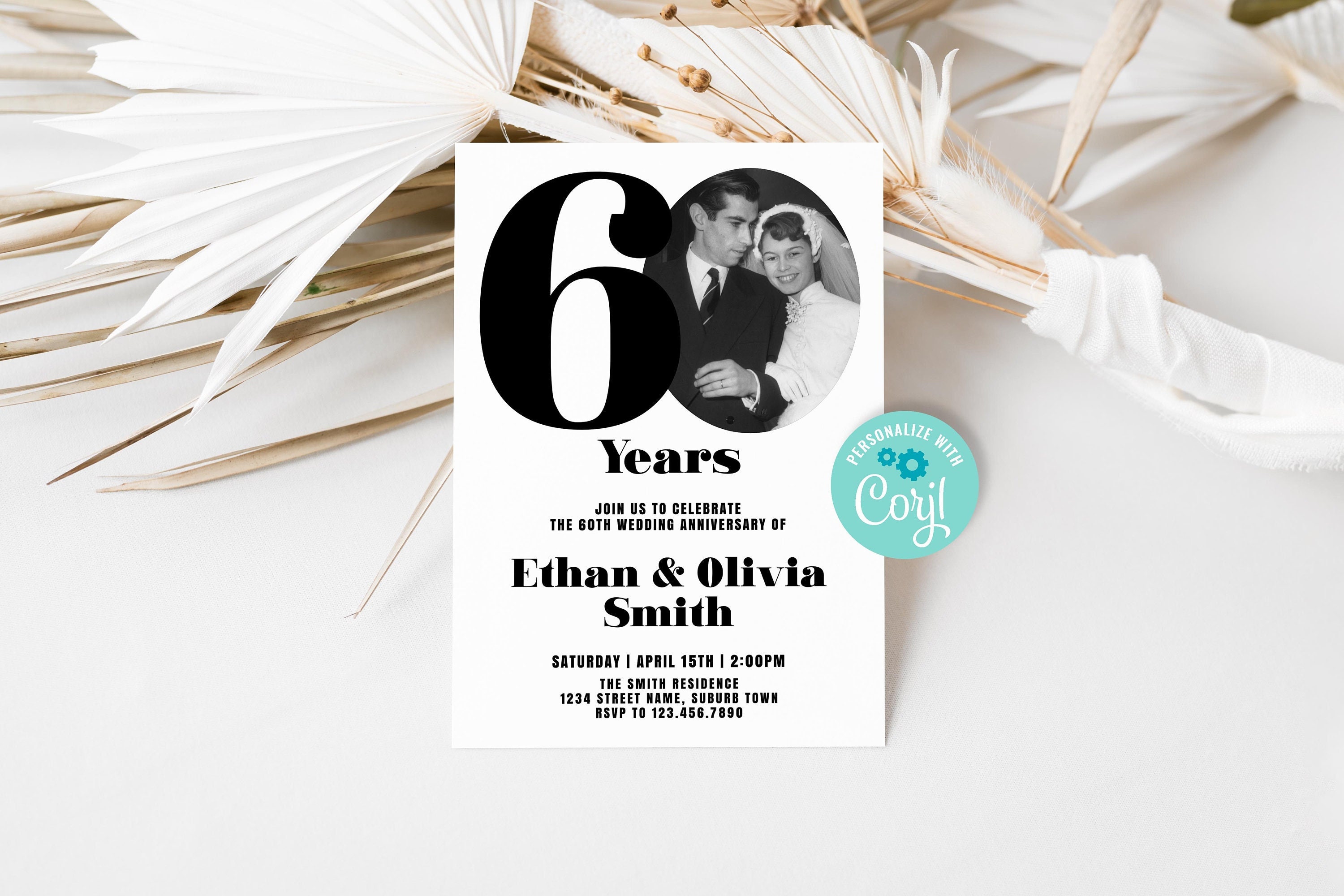 60th Anniversary Invite Card