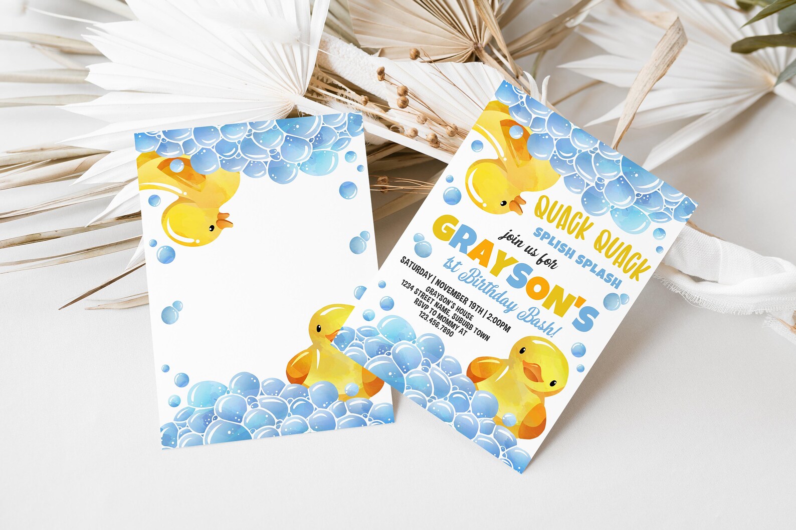 Editable Rubber Ducky Birthday Invitation Rubber Duck - Etsy
