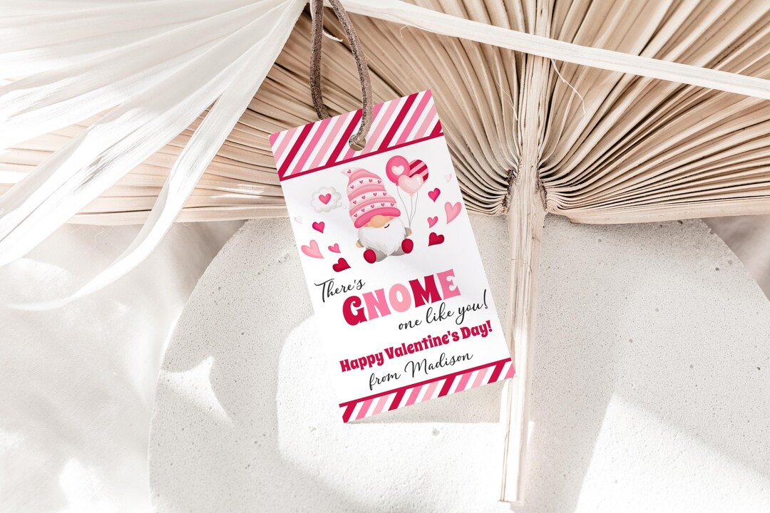 Valentine Gnome Gift Tag, Theres Gnome One Like You Tag, Gnomes ...