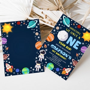 Editable Space 1st Birthday Invitation Outer Space First - Etsy