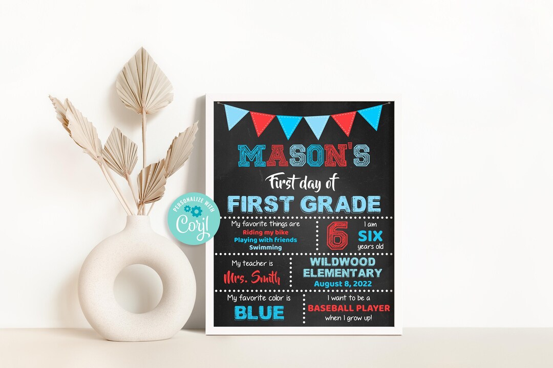 Editable First Day of School Chalkboard Sign (digital Download) - Etsy