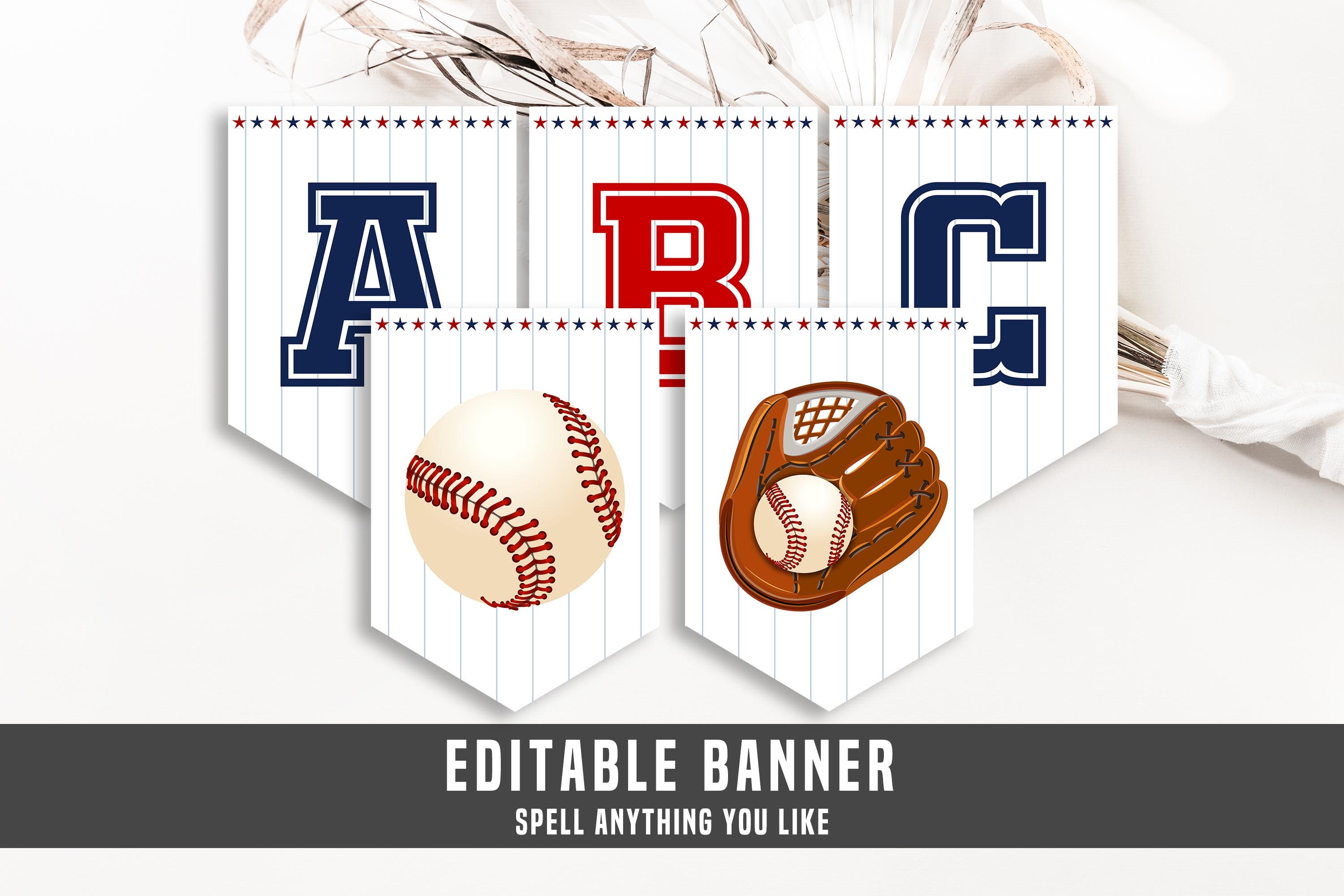 Editable Baseball Birthday Banner Little Rookie Party Banner - Etsy