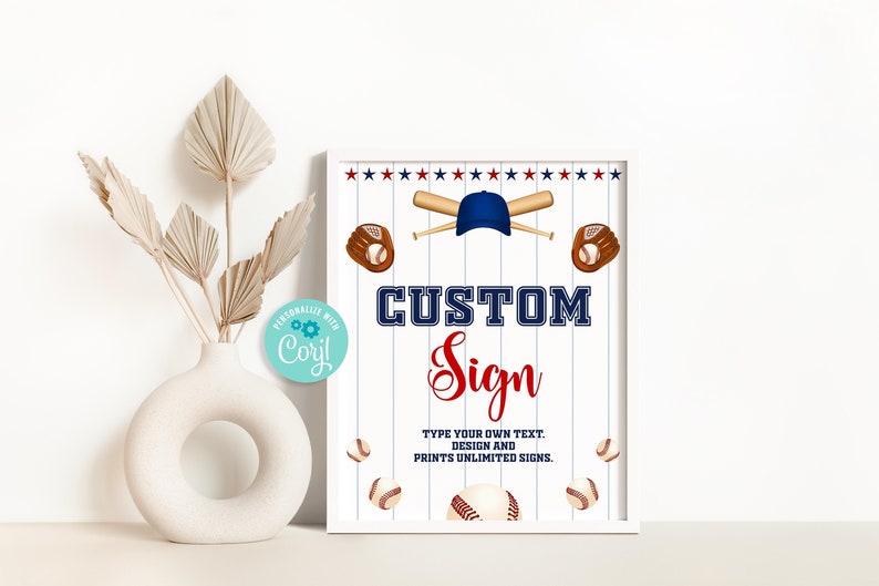Editable Baseball Birthday Sign: Rookie Party Decor (digital Download ...