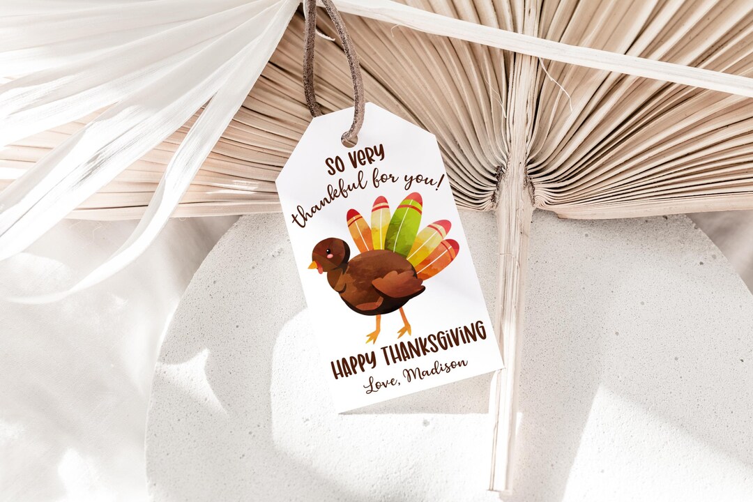Thanksgiving Gift Tag for Neighbors Coworker Teacher, Turkey Gift Tags ...