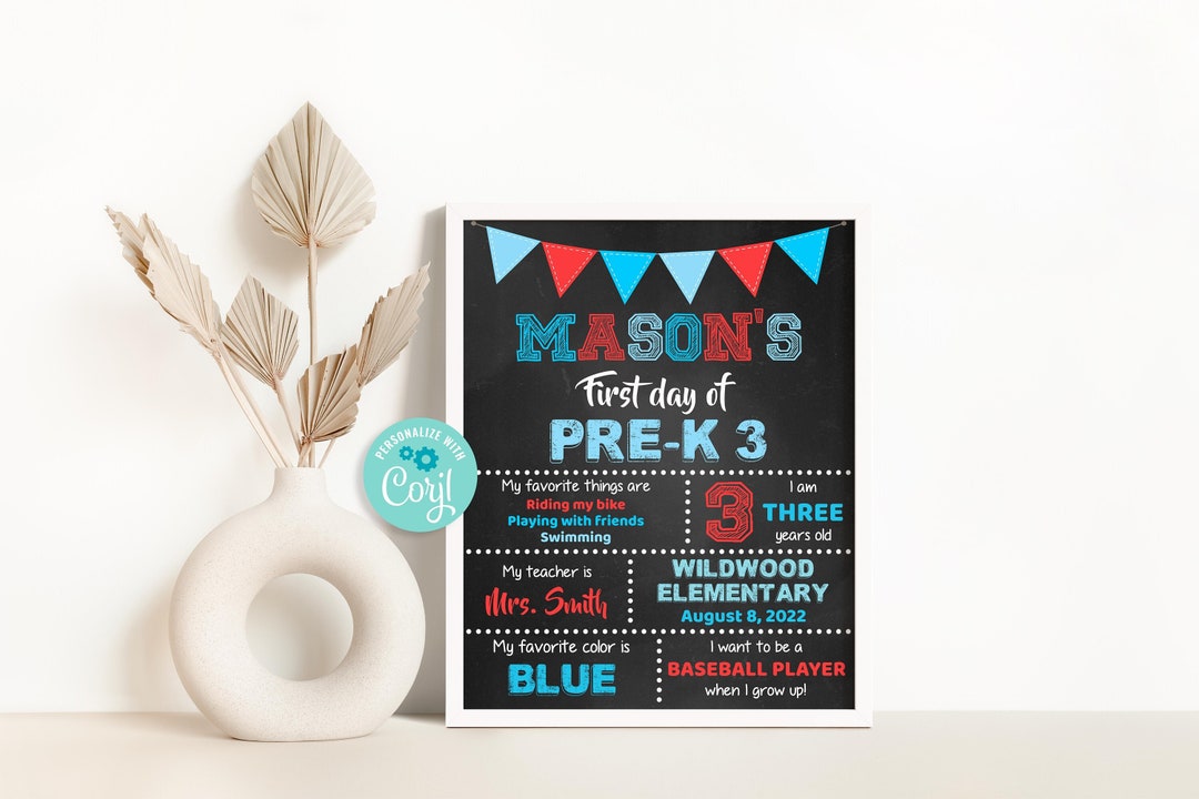 Editable First Day of School Chalkboard Sign (digital Download) - Etsy