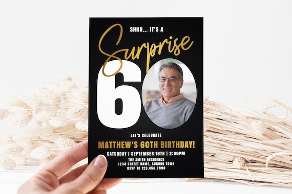 Surprise 60th Birthday Invitation Templates 60th Birthday Invitation
