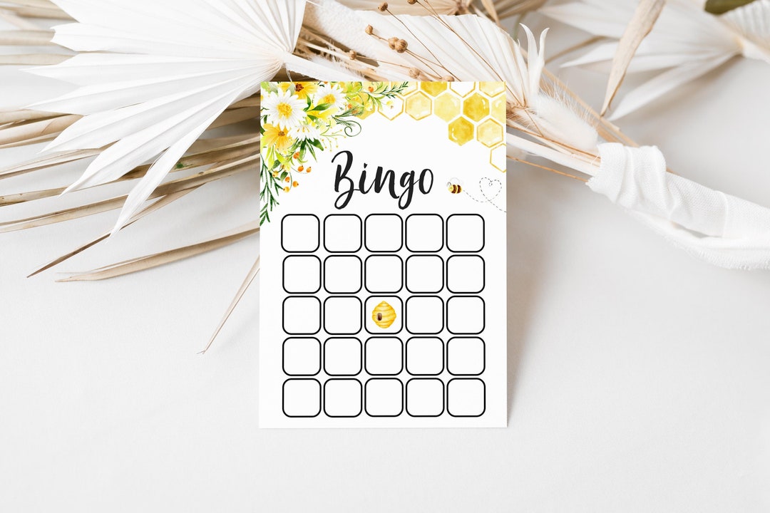 Bee Baby Shower Baby Bingo Game, Bumble Bee Baby Shower Games, Honey ...