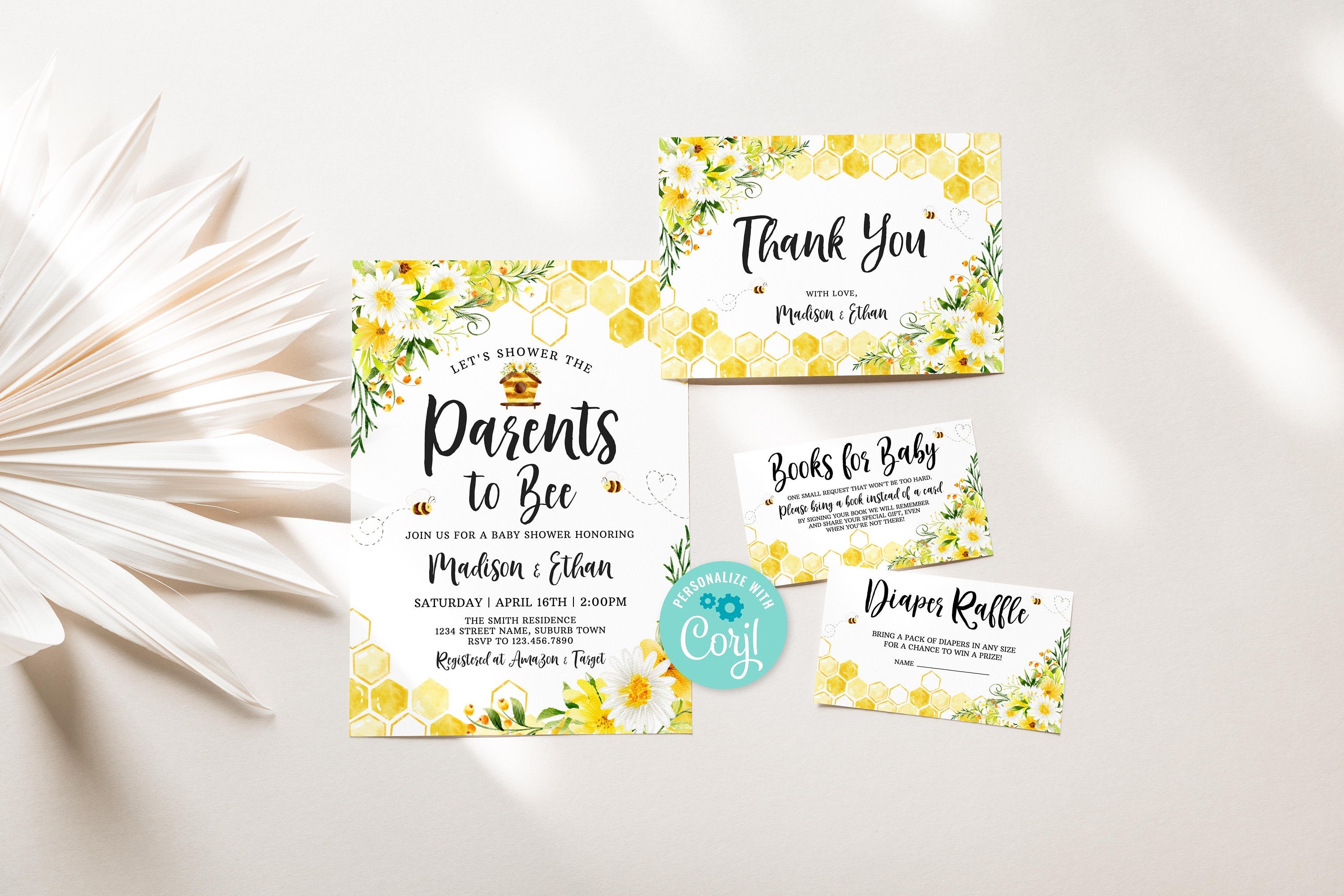 Editable Bee Baby Shower Set Parents to Bee Baby Shower - Etsy