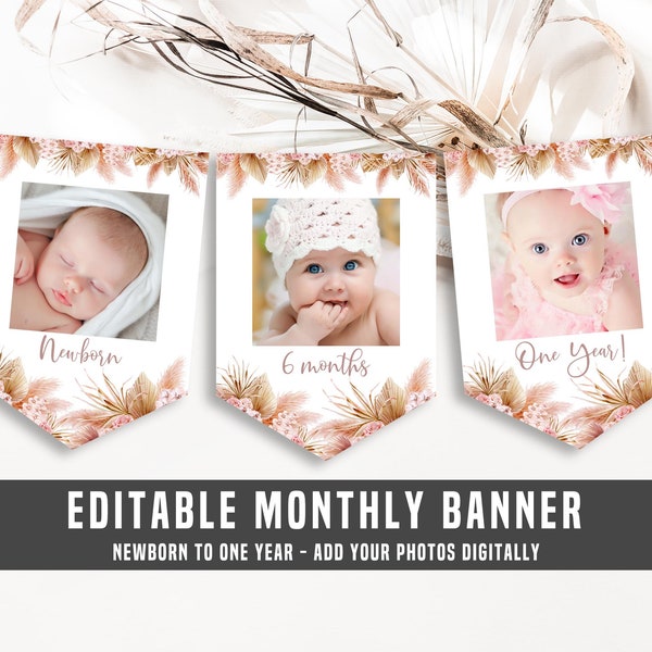 Boho Monthly Banner - Etsy