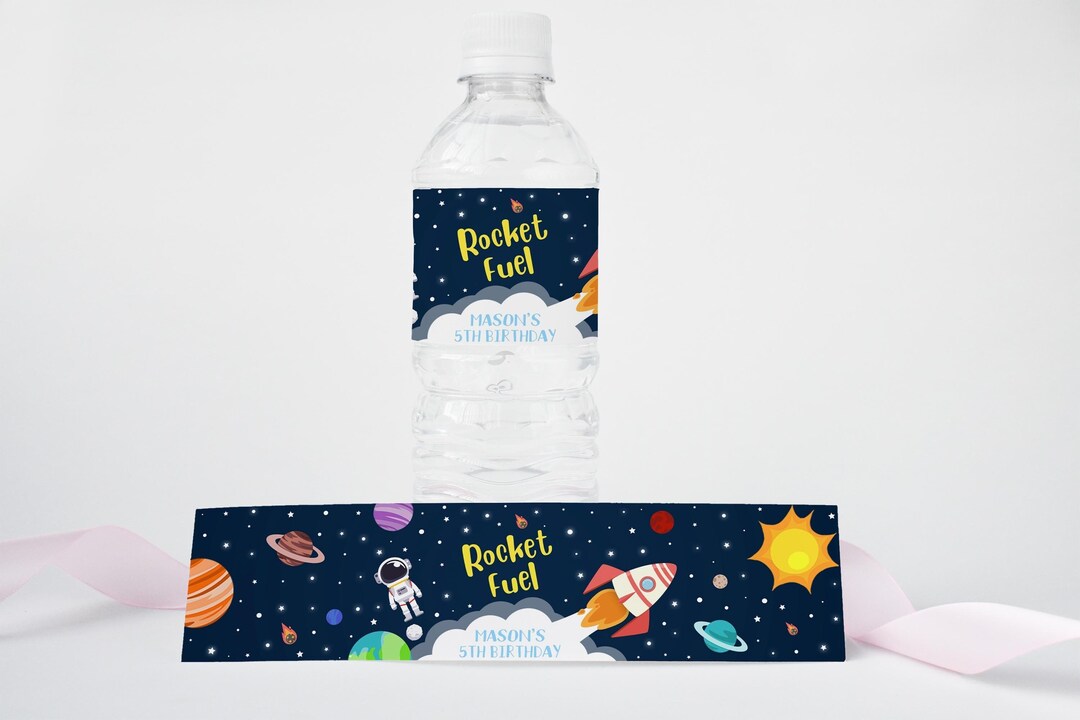 Editable Space Birthday Bottle Label: Rocket Fuel Party Decor ...