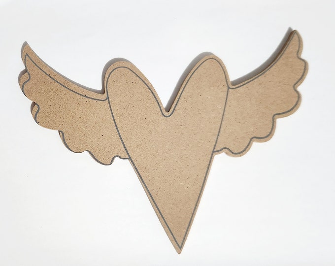 Winged Heart Shape Mosaic or Painting Surface 8 X 6 Inches - Etsy