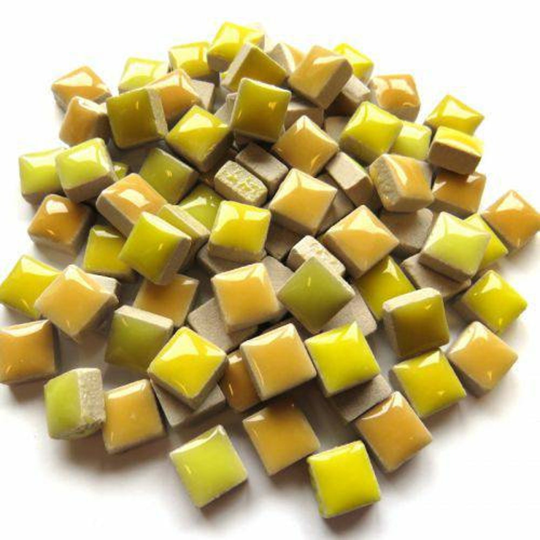 100 Shades of Yellow Glazed Ceramic Mosaic Tiles (9.5 Mm) - Etsy