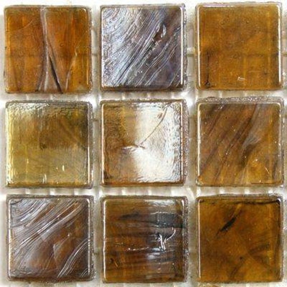 Tortoise Shell Amber Mix Glass Square Mosaic Tiles 15mm - Etsy