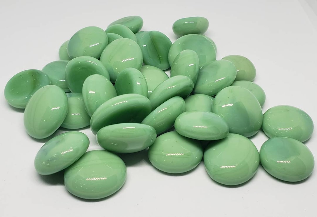 Soft Mint Green Glass Mosaic Pebble Gems - Etsy