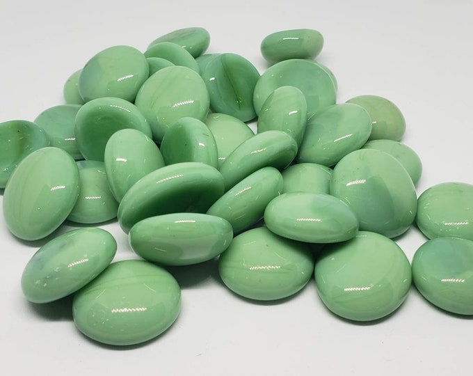 Soft Mint Green Glass Mosaic Pebble Gems - Etsy