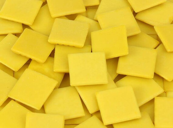 40 Sunshine Yellow Square Mosaic Tiles 20 Mm - Etsy