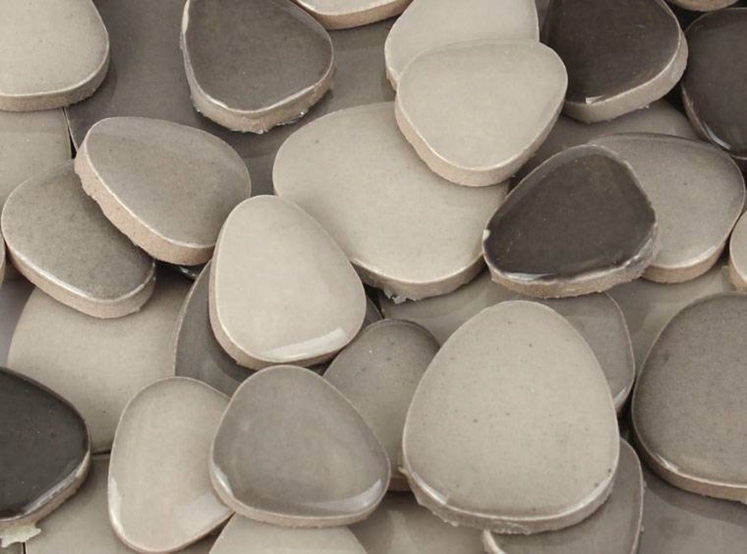 Gray Ceramic Pebble Stone Shape Tiles Multi Sizes - Etsy